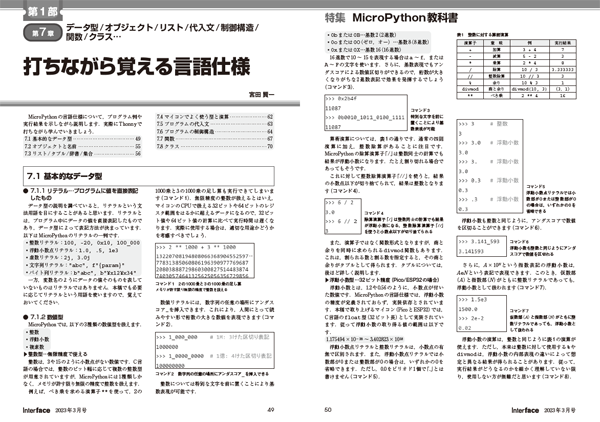 インターフェース通信 2023年03月号 特集「マイコン試作＆学習 ―― MicroPython教科書」 | CQ出版社 オンライン・サポート・サイト CQ connect